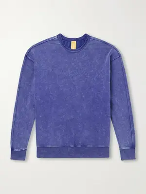 FRIZMWORKS Cotton-blend Jersey Sweater - Blue