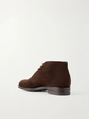 EDWARD GREEN Lanark Waxed-suede Desert Boots