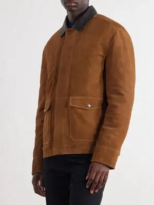 Mr P. Leather-trimmed Suede Jacket