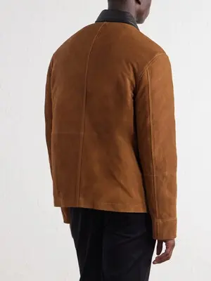 Mr P. Leather-trimmed Suede Jacket