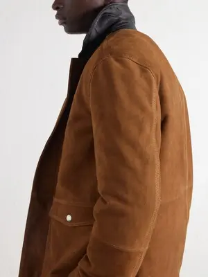 Mr P. Leather-trimmed Suede Jacket