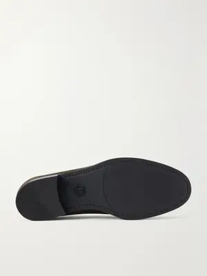 EDWARD GREEN Putney Horsebit-embellished Suede Loafers
