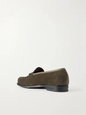 EDWARD GREEN Putney Horsebit-embellished Suede Loafers