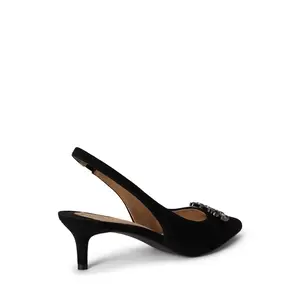 Ralph Lauren Lolah Jeweled Suede Slingback Pump