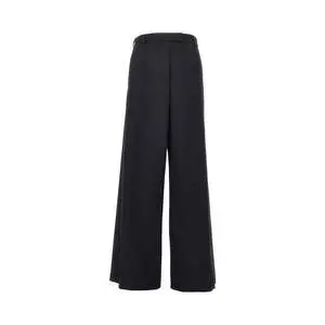Dries Van Noten Wool Gabardine Wide Leg Pants