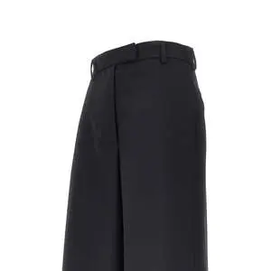 Dries Van Noten Wool Gabardine Wide Leg Pants