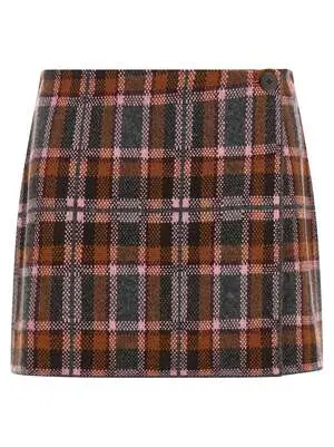 Guest In Residence Tartan Skirt - Brown