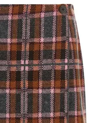 Guest In Residence Tartan Skirt - Brown