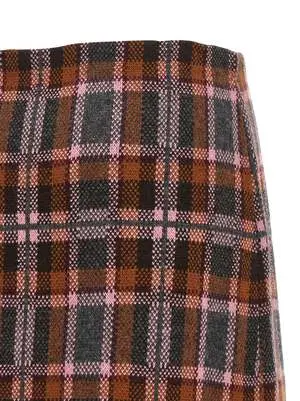 Guest In Residence Tartan Skirt - Brown