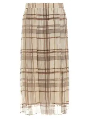 Brunello Cucinelli Organza Skirt - Cream