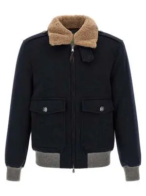 Brunello Cucinelli Cashmere Bomber Beaver - Blue