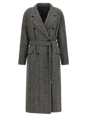 BRUNELLO CUCINELLI Brunello Cucinelli Women Check Tweed Coat