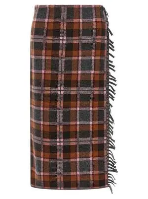 Guest In Residence Tartan Wrap' Skirt - Brown