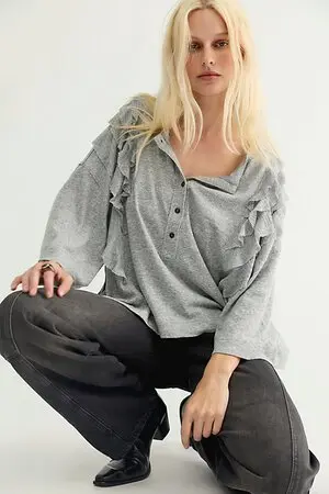Free People Rita Ruffled Henley