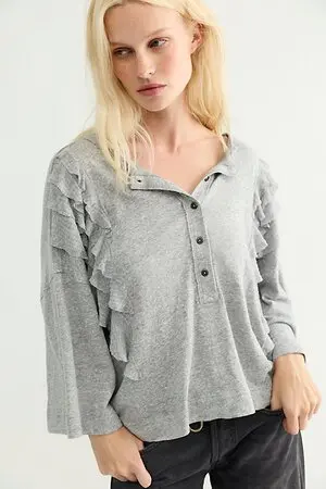 Free People Rita Ruffled Henley