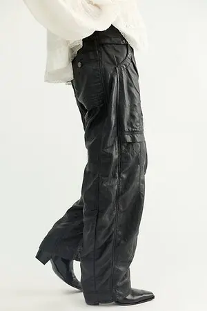 Free People We The Free Definition Workwear Vegan Leather Pants - Black