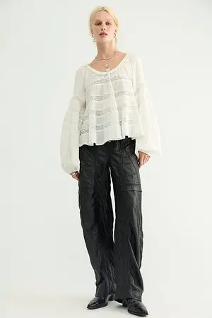 Free People We The Free Definition Workwear Vegan Leather Pants - Black