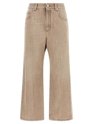 Brunello Cucinelli Prince Of Wales' Jeans - Cream