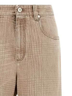 Brunello Cucinelli Prince Of Wales' Jeans - Cream