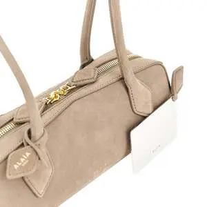 Alaïa Nubuck Leather Small 'le Teckel' Bag - Gray