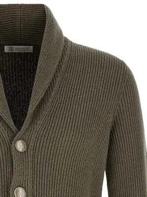 Brunello Cucinelli Malfilé Cotton Cardigan - Green