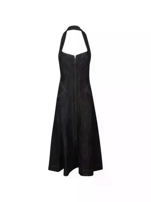 SELF-PORTRAIT Halterneck Panelled Midi Dress