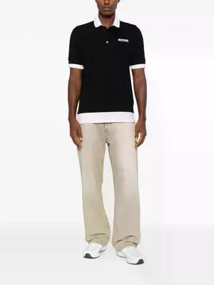 Moschino Logo-print Layered-effect Polo Shirt