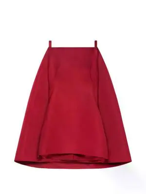 Givenchy Sliced Mini Dress In Satin With Cape - Red