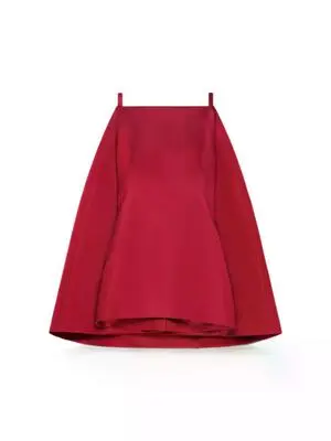 Givenchy Sliced Mini Dress In Satin With Cape - Red