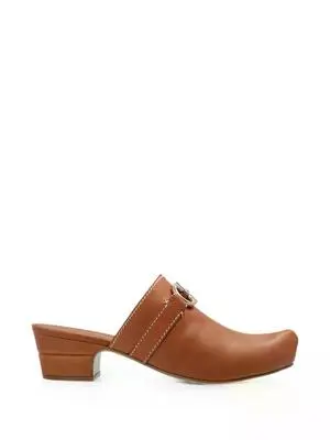 FERRAGAMO Phobos Gancini Mules - Brown