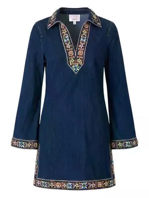 Cinq À Sept Pierson Crystal-embellished Denim Mini Dress
