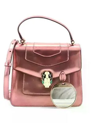 BVLGARI Serpenti Forever Top Handle Bag Patent Small Satchel