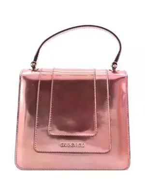 BVLGARI Serpenti Forever Top Handle Bag Patent Small Satchel - Metallic