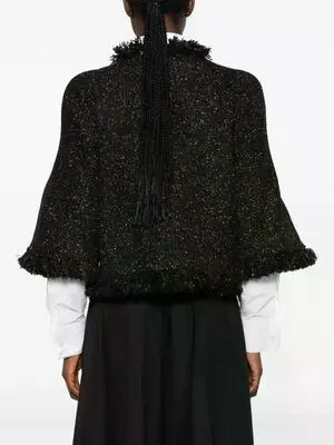 Sacai Fringed Tweed-effect Jacket