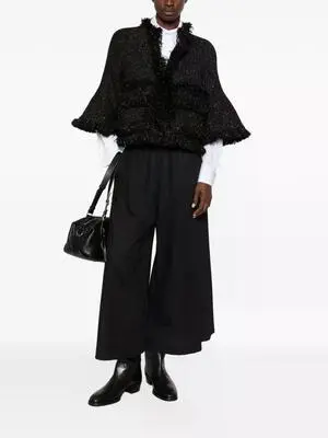 Sacai Fringed Tweed-effect Jacket
