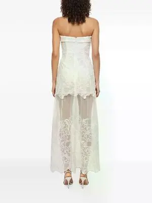 Simkhai Rennis Lace-overlay Strapless Maxi Dress - White
