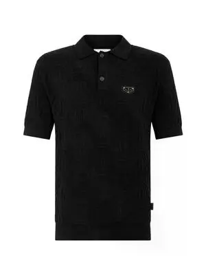 Philipp Plein Jacquard-monogram Polo Shirt - Black