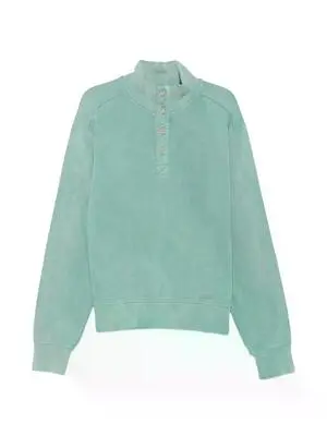 ENTIRE STUDIOS Port Button-up Mock-neck Sweatshirt - Green