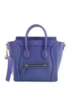 Celine Luggage Bag Grainy Leather Nano Crossbody Bag - Blue
