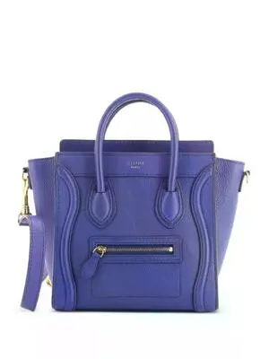 Celine Luggage Bag Grainy Leather Nano Crossbody Bag - Blue