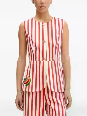 NEVER FULLY DRESSED Striped Banana-patch Top