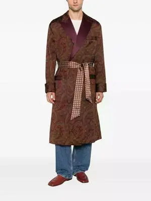 Etro Paisley-jacquard Belted Coat