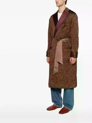 Etro Paisley-jacquard Belted Coat