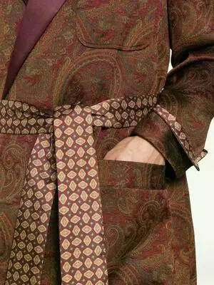 Etro Paisley-jacquard Belted Coat
