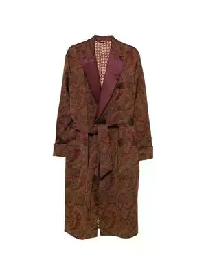 Etro Paisley-jacquard Belted Coat
