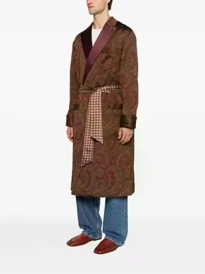 Etro Paisley-jacquard Belted Coat