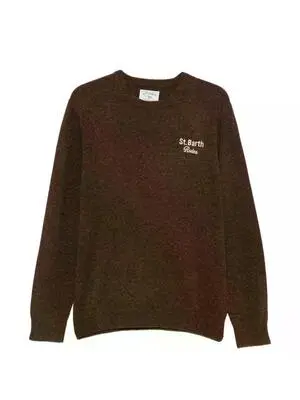 MC2 SAINT BARTH Heron Donegal Embroidered Sweater - Brown