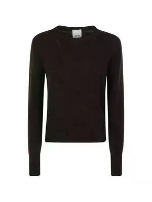 ALLUDE Crew-neck Cashmere Sweater - Brown