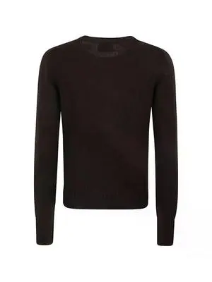ALLUDE Crew-neck Cashmere Sweater - Brown