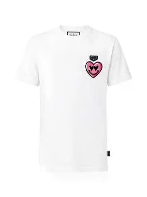 Philipp Plein Heart-patch T-shirt - White